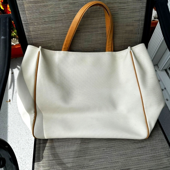 GUERLAIN | Bags | Guerlain Canvas And Leather Tote Bag | Poshmark